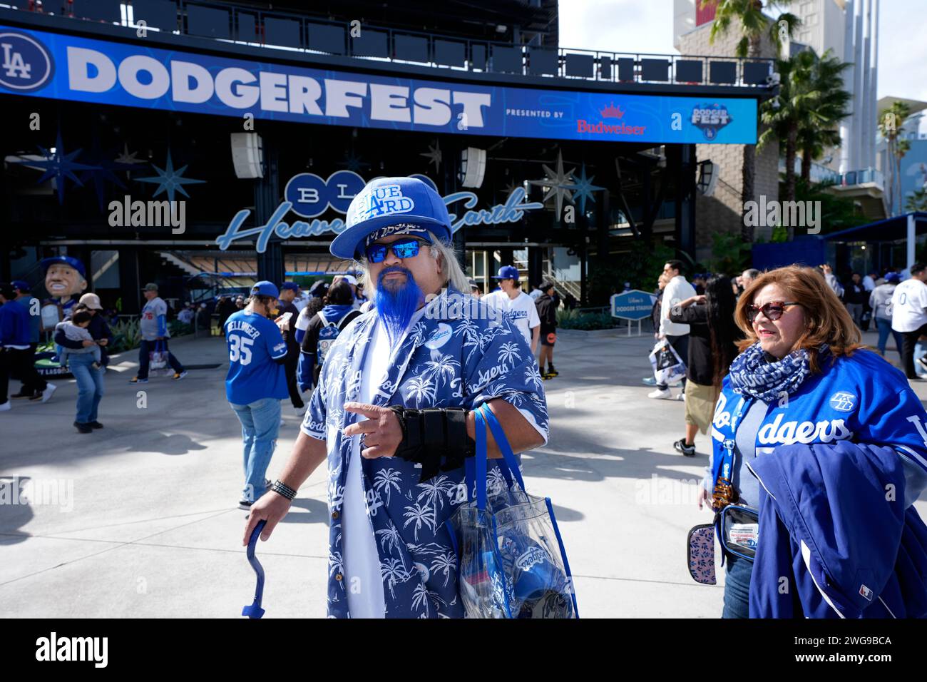 Dedicated Dodger fans arrive at Dodger Stadium for DodgerFest on ...