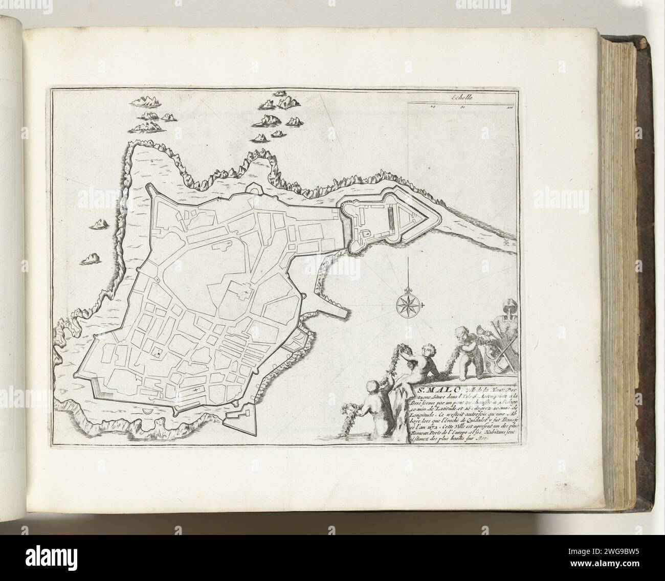 Map of Saint-Malo, ca. 1693-1695, 1693-1695 print Map of the reinforcements for the French city ...