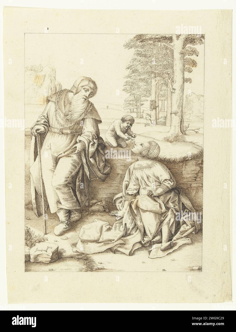 The Holy Family, Hendrick Hondius (I), After Lucas van Leyden, 1583 ...