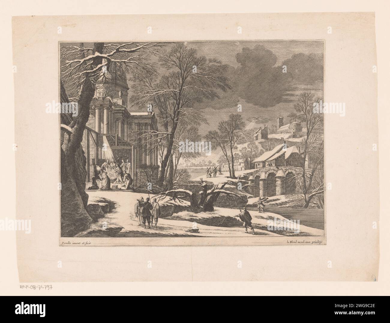 Winter landscape with birth of Christ, Nicolas Perelle, 1613 - 1666 ...