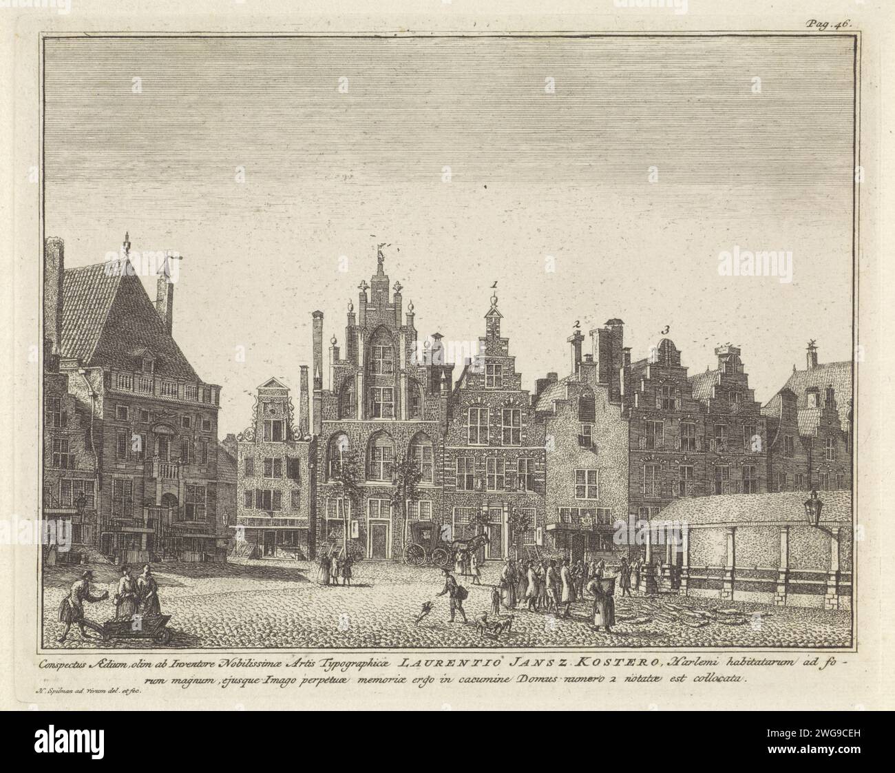 View of Laurens Jansz's house. Coster on the Grote Markt in Haarlem ...