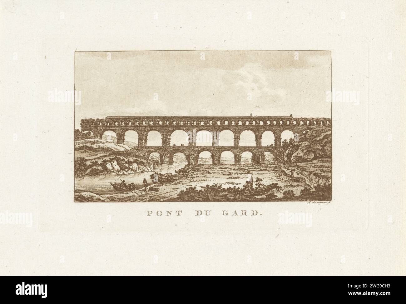 View of Pont du Gard, Hendrik Schwegman, 1771 - 1816 print View of the ...