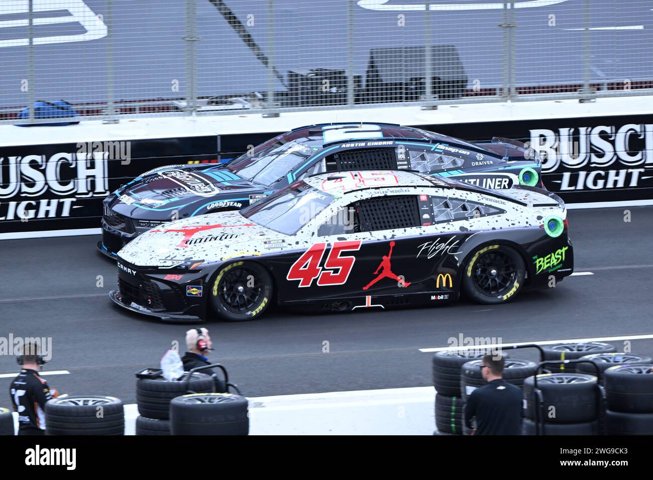 LOS ANGELES, CA - FEBRUARY 03: Tyler Reddick (#45 23XI Racing Jordan ...