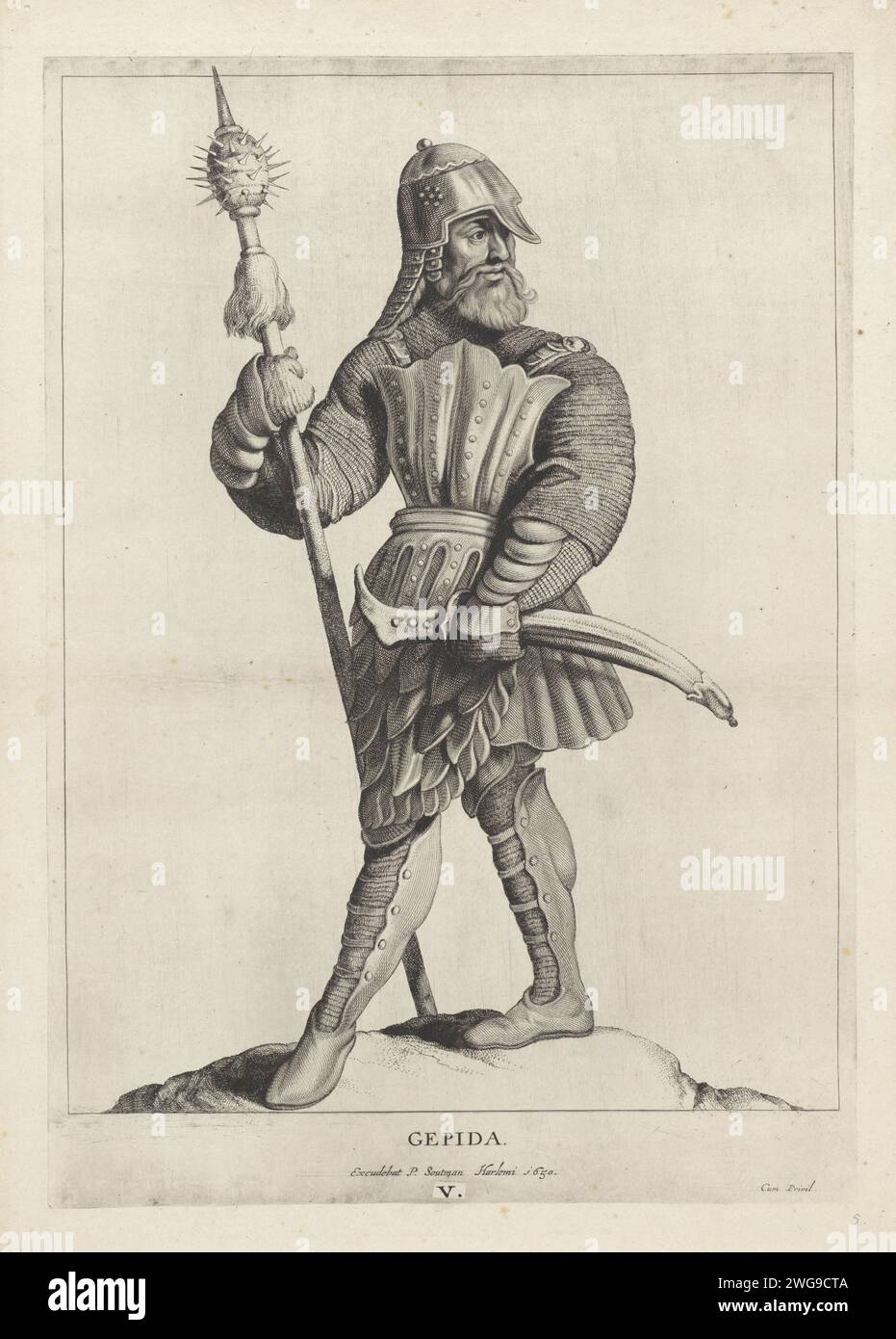 Gepiden, Cornelis Visscher (II), 1650 print Warrior of the Germanic ...