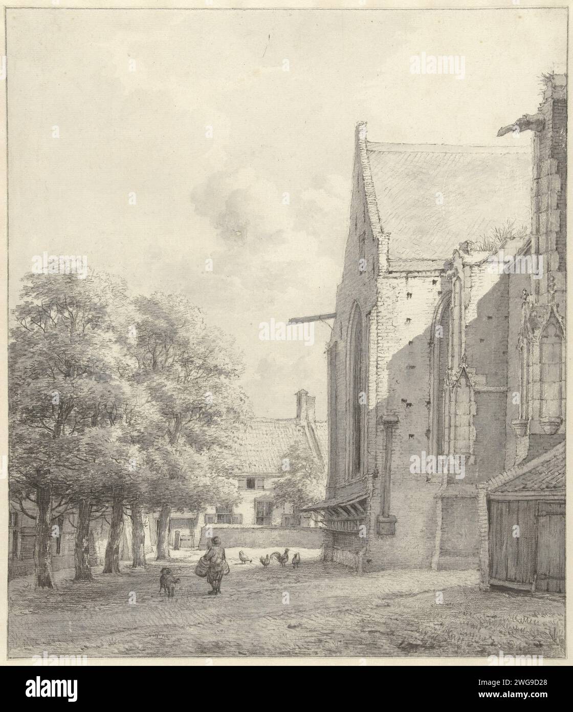 The Church in Rhenen, Daniël Kerkhoff, 1776 - 1821 drawing paper. chalk ...
