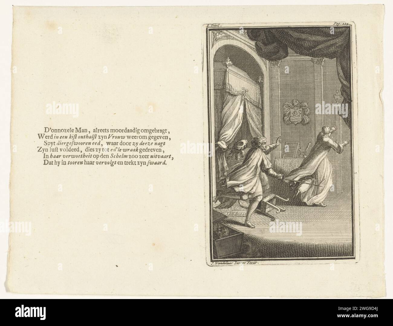 The governor chases Lucretia, 1700 - 1759 print Scene from a play to ...