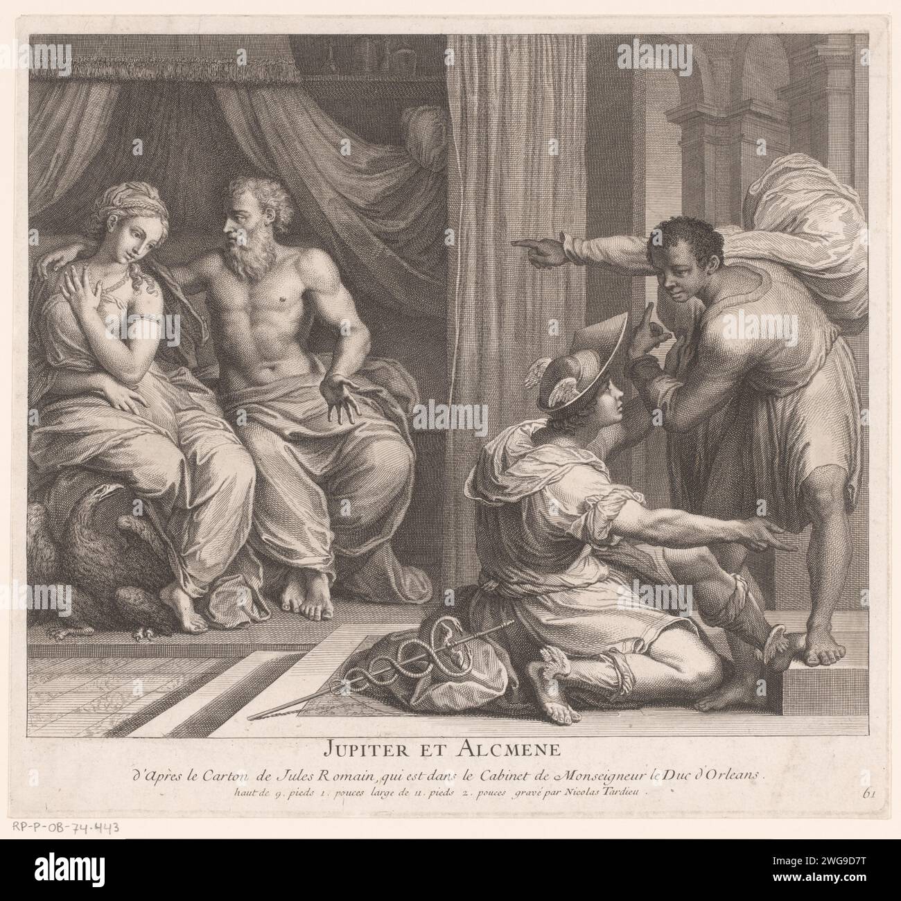 Jupiter in Alcmene, Nicolas Henri Tardieu, After Giulio Romano, 1684 ...