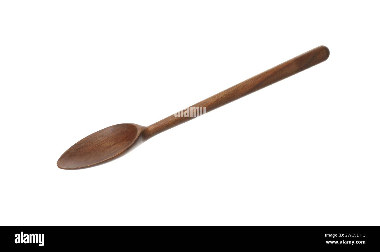 One empty wooden spoon isolated on white Stock Photo - Alamy