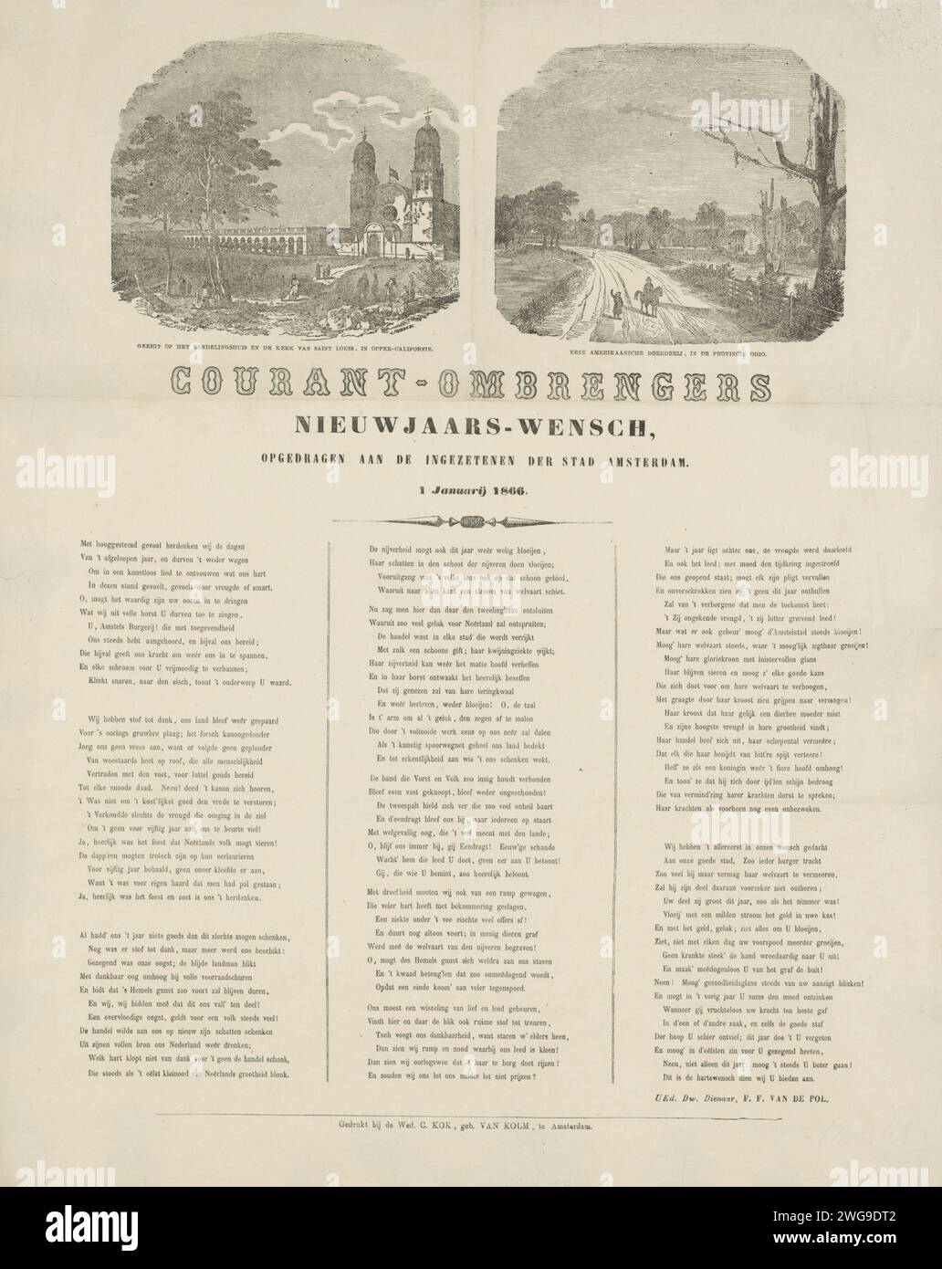 New Year's wish from the Amsterdam Courant Tudists for the year 1866 ...