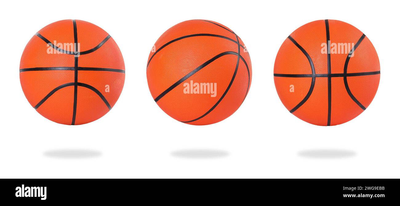 Basketball ball isolated on white, different sides Stock Photo - Alamy
