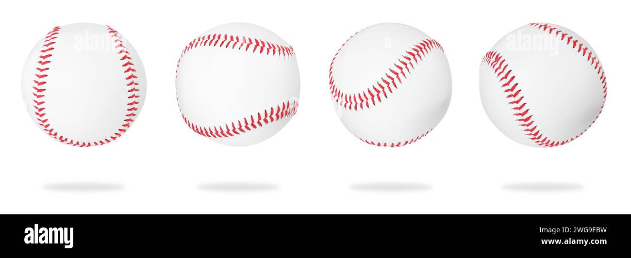Baseball ball isolated on white, different sides Stock Photo - Alamy