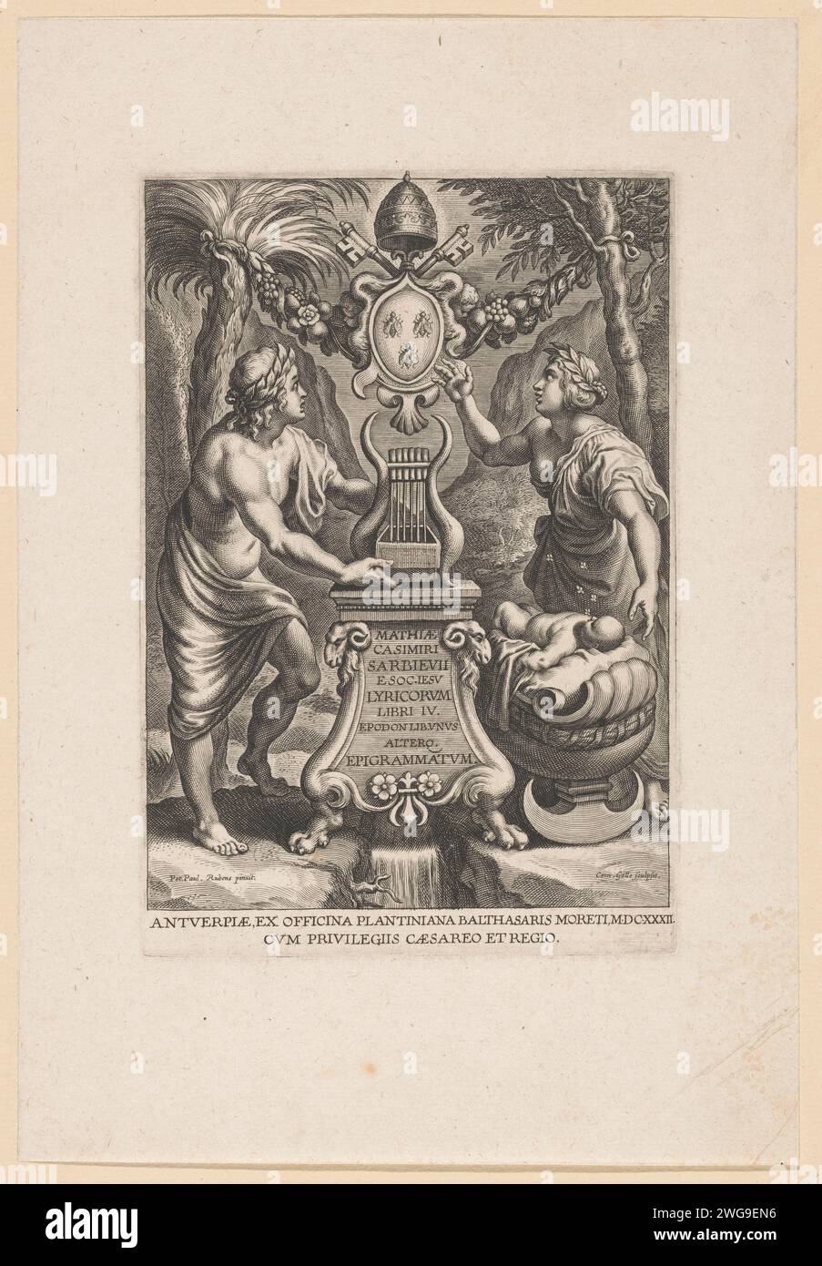 Apollo and Erato at the source of Hippocrene, Cornelis Galle (I), after ...