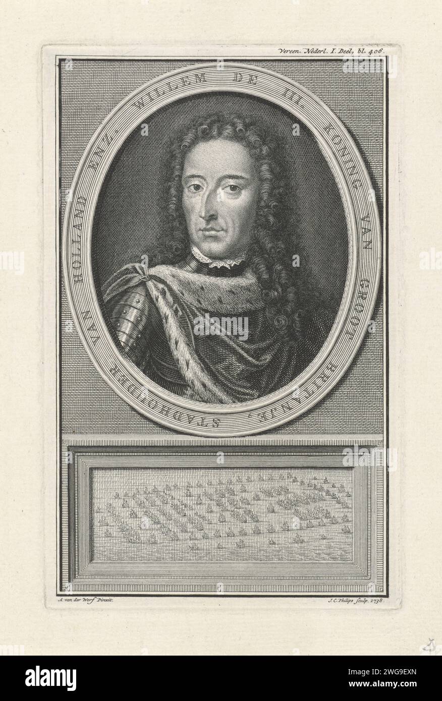 Portrait of Willem III of Oranje-Nassau, Jan Caspar Philips, After ...