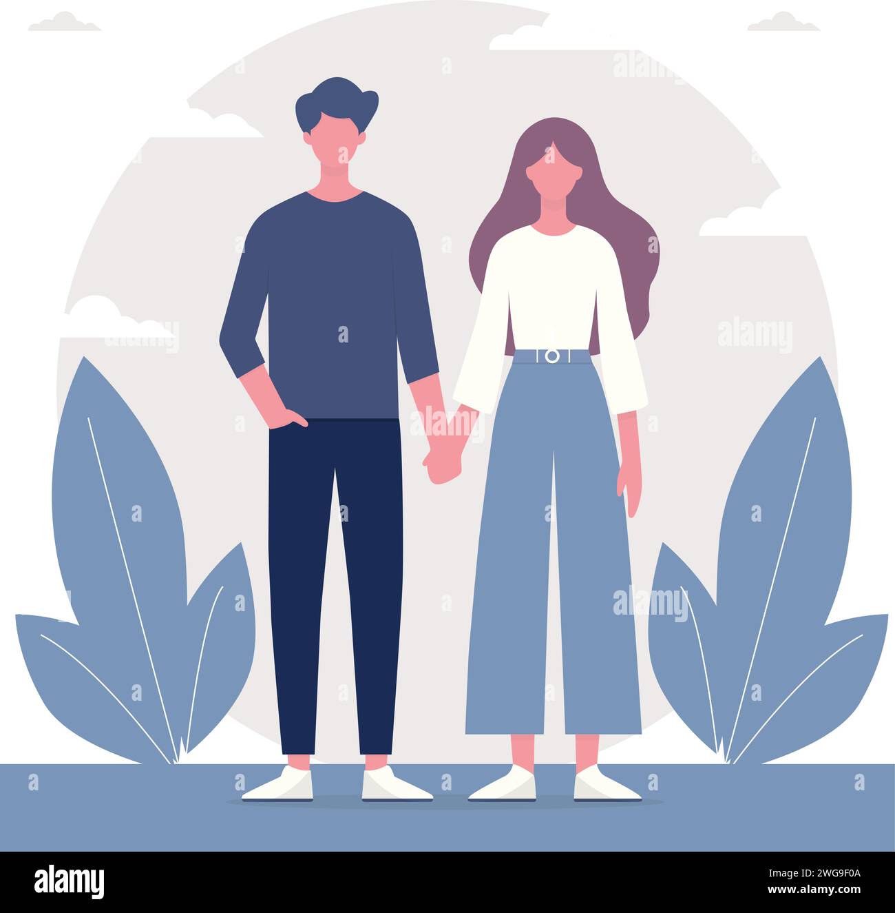 Illustration of a couple holding hand Stock Vector Image & Art - Alamy