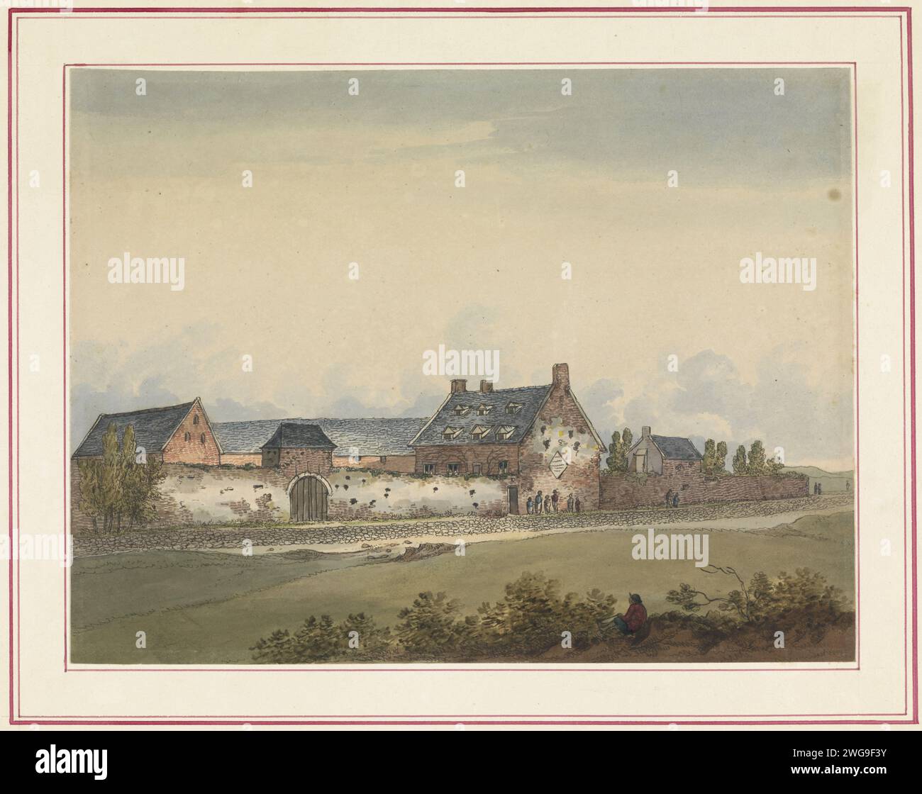 Hoeve La Haye-Sainte in Mont-Saint-Jean, Anonymous, 1815-1825 print The ...