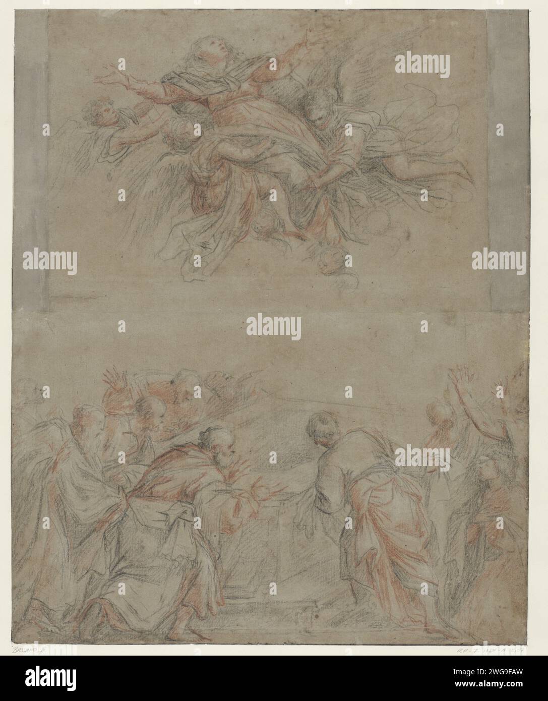 Ascension of Maria, Francesco II Bassano, 1570 - 1590 drawing paper ...
