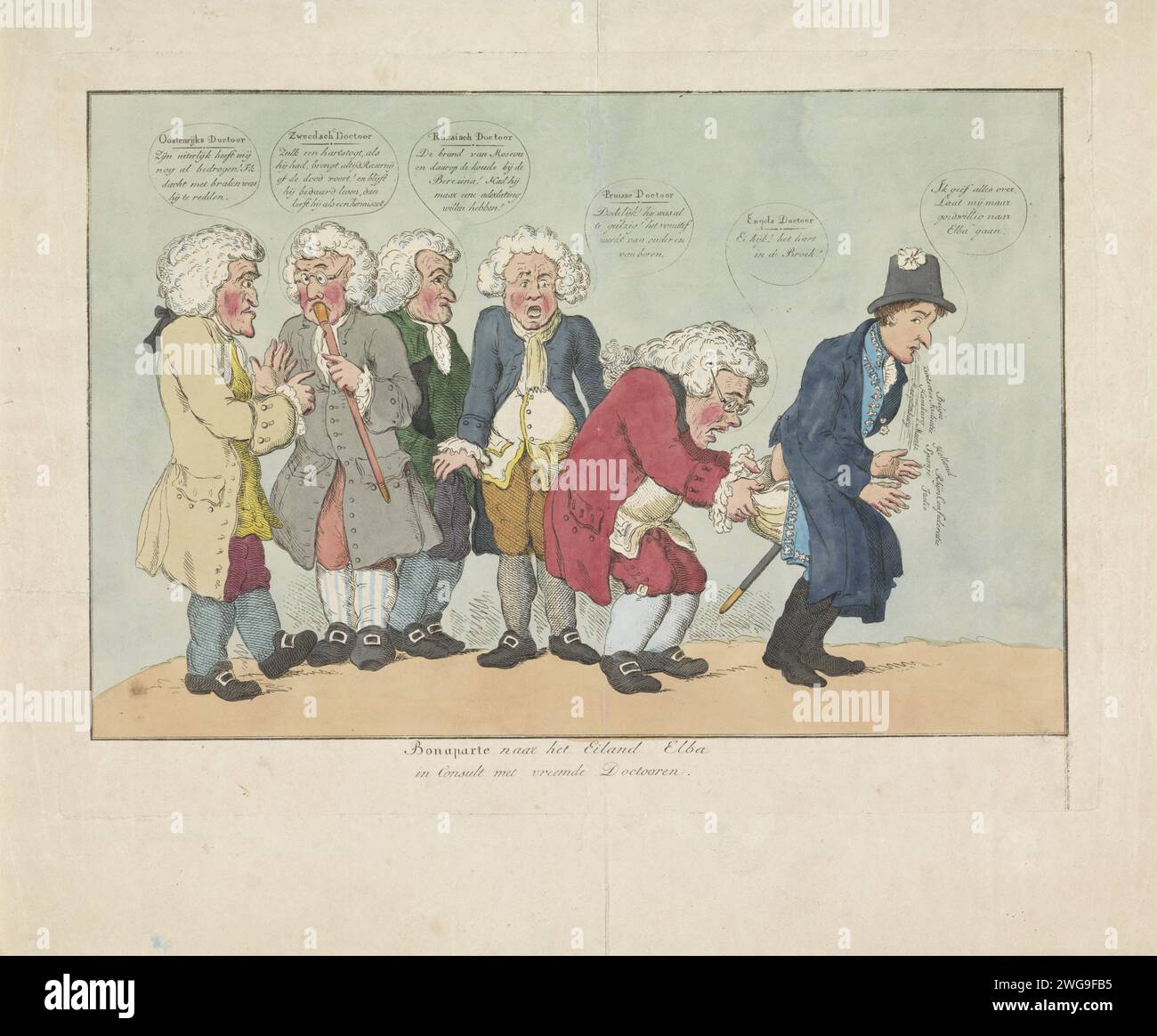 Napoleons in treatment with foreign doctors, 1814, Anonymous, 1814 ...