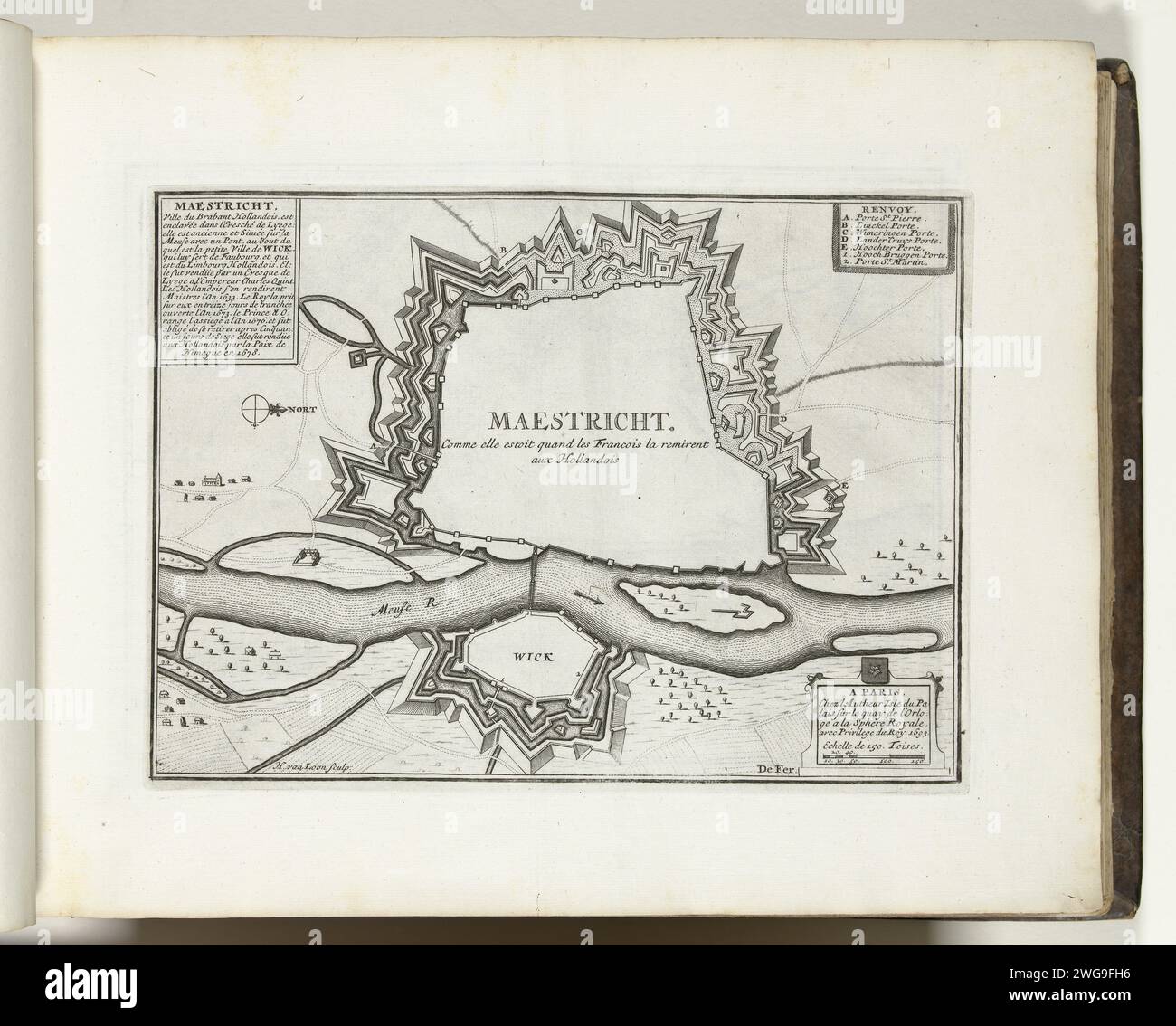 Map of Maastricht, 1693, 1693 print Map of the fortifications around ...