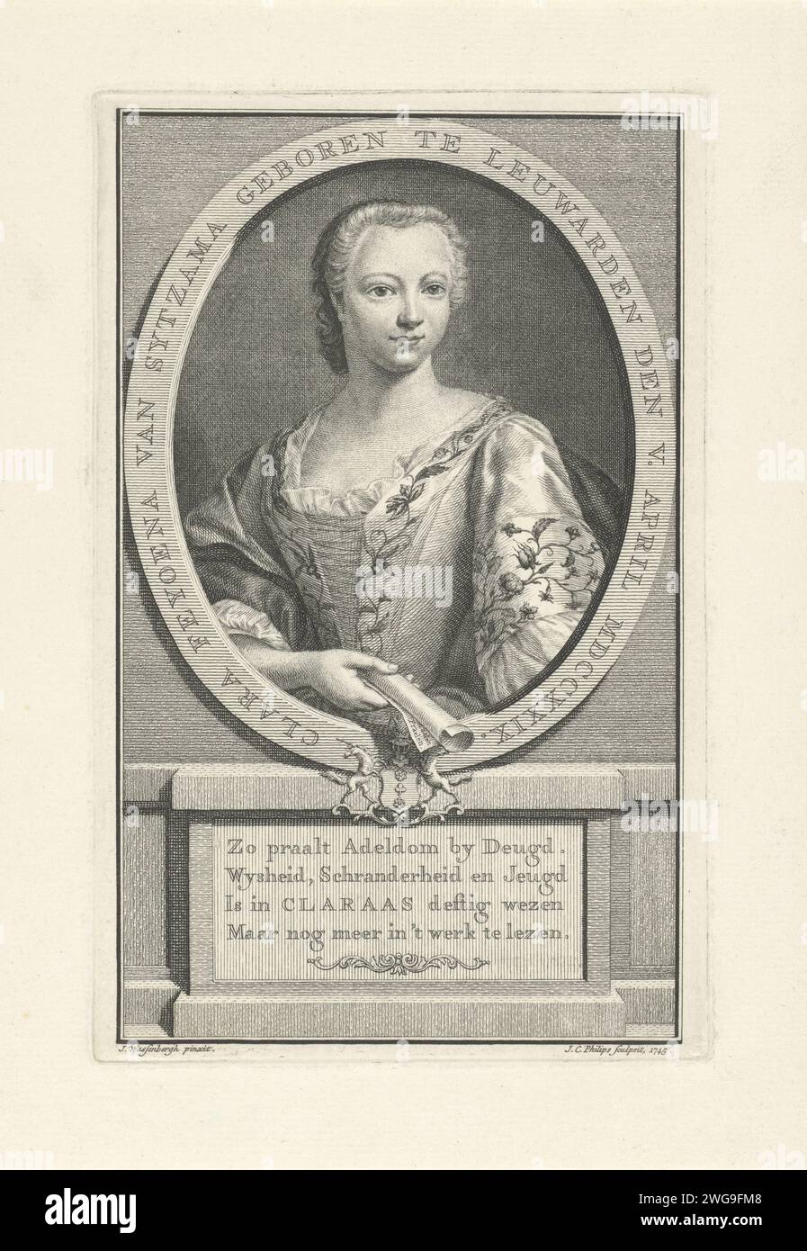 Portrait of Clara Feyoena Van Sytzama, Jan Caspar Philips, After Jan ...