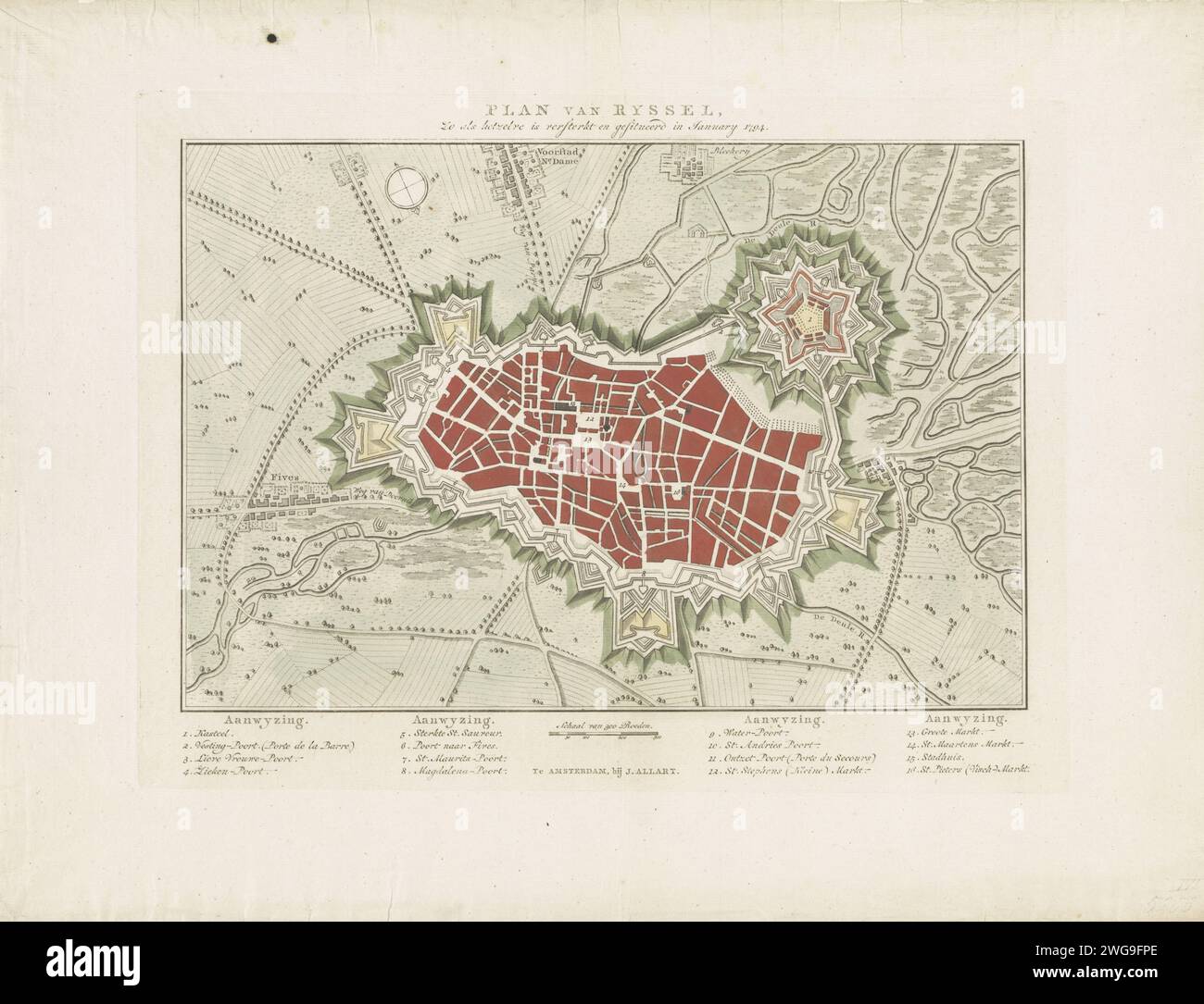 Plan of the reinforcements of Rijssel, 1794, Cornelis van Baarsel, 1794 ...