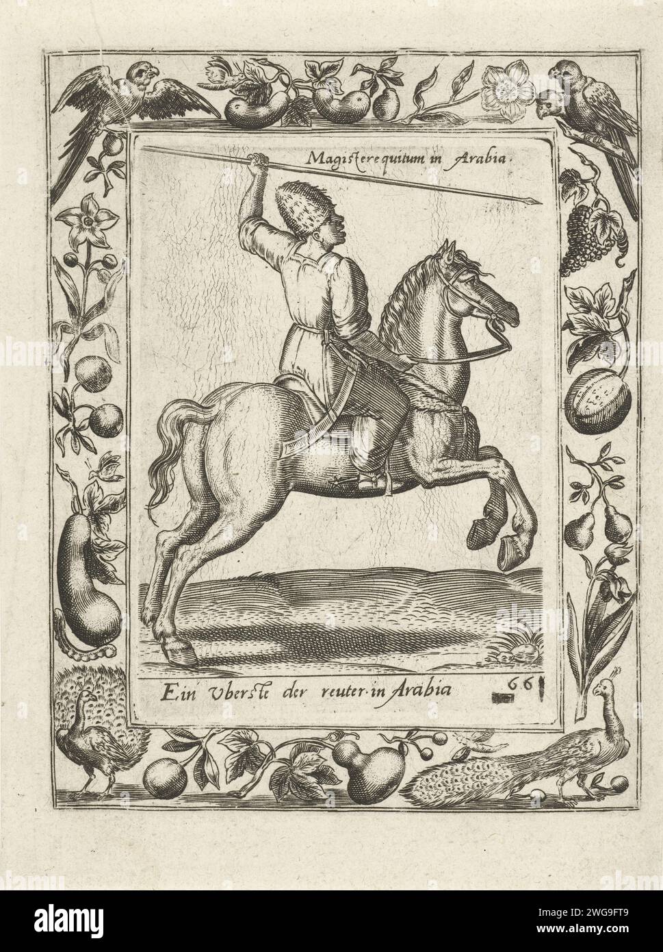 Arab chief on horseback, Anonymous, After Abraham de Bruyn, 1577 ...