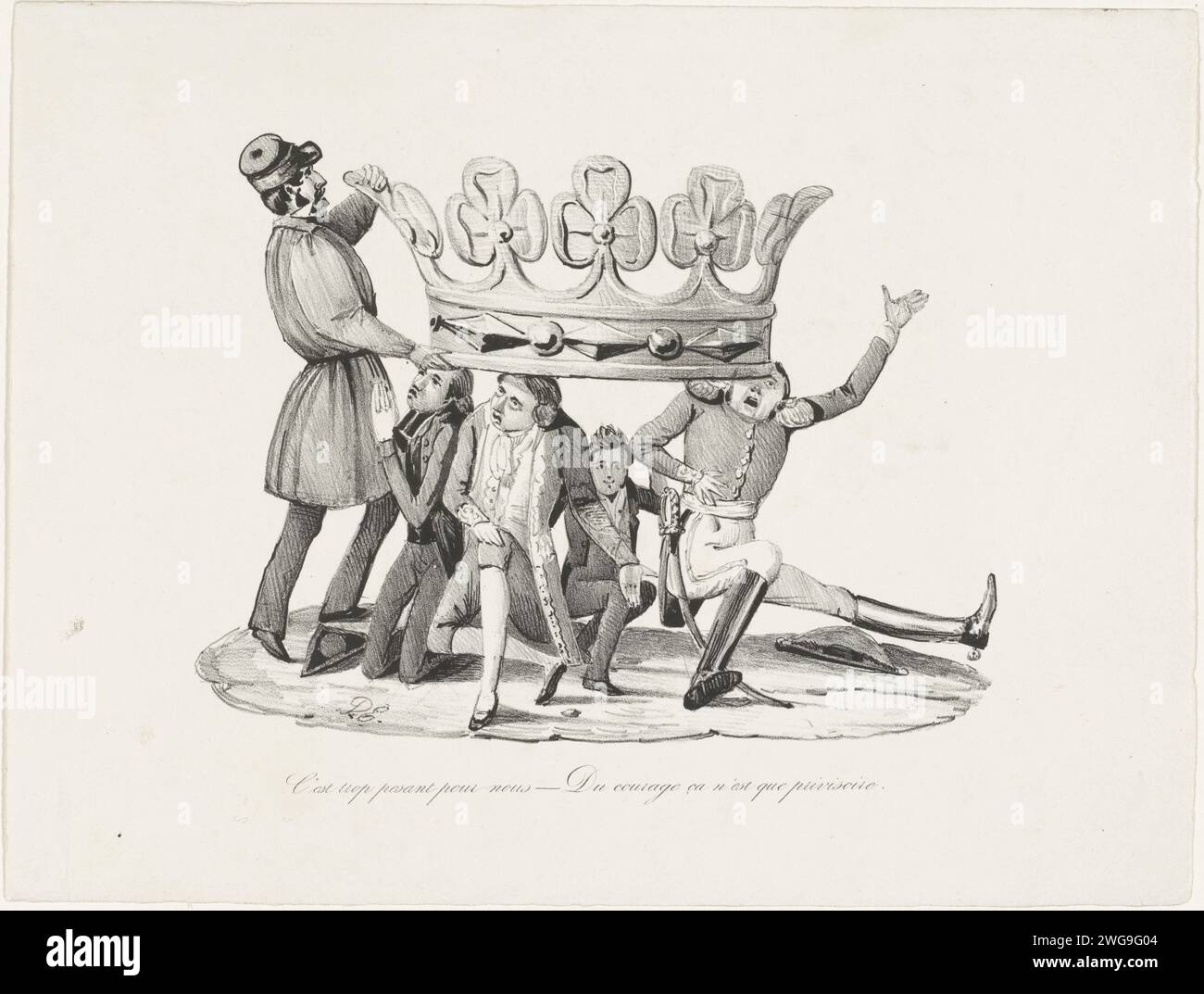 Cartoon on the members of the provisional regime, 1830, monogrammist de ...