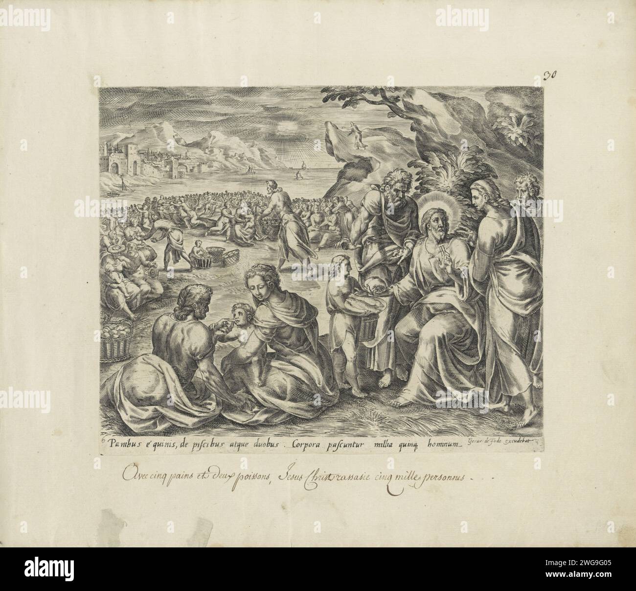 Multiplication of the breads and the fish, Johannes Wierix, After ...