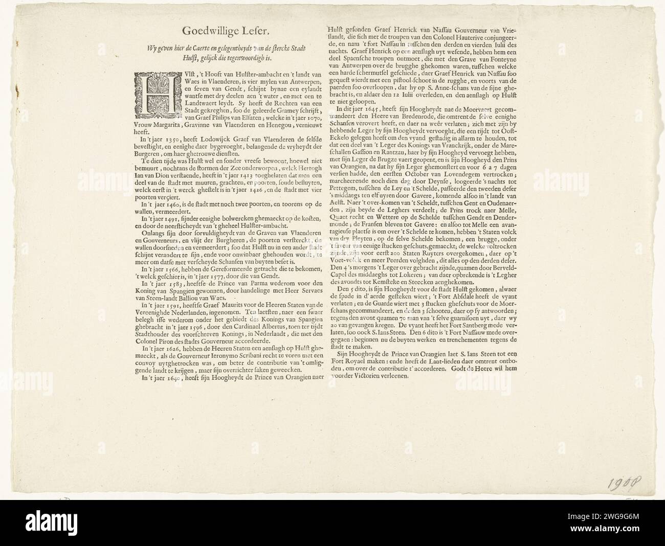 Text sheet at the ensemble of the siege of Hulst, 1645, 1645 text sheet ...
