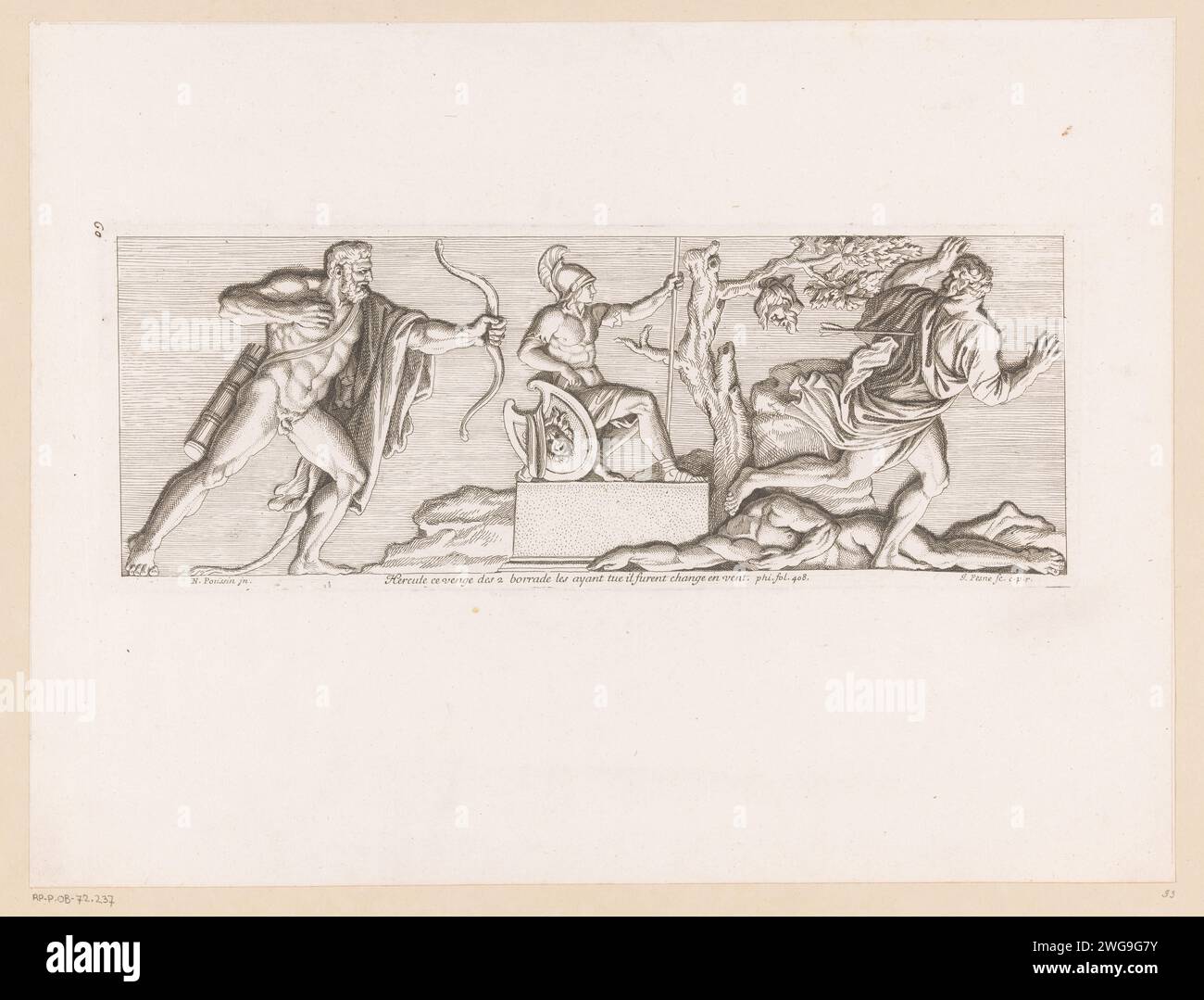 Hercules is avenges on the Boraden, Jean Pesne, After Nicolas Poussin ...