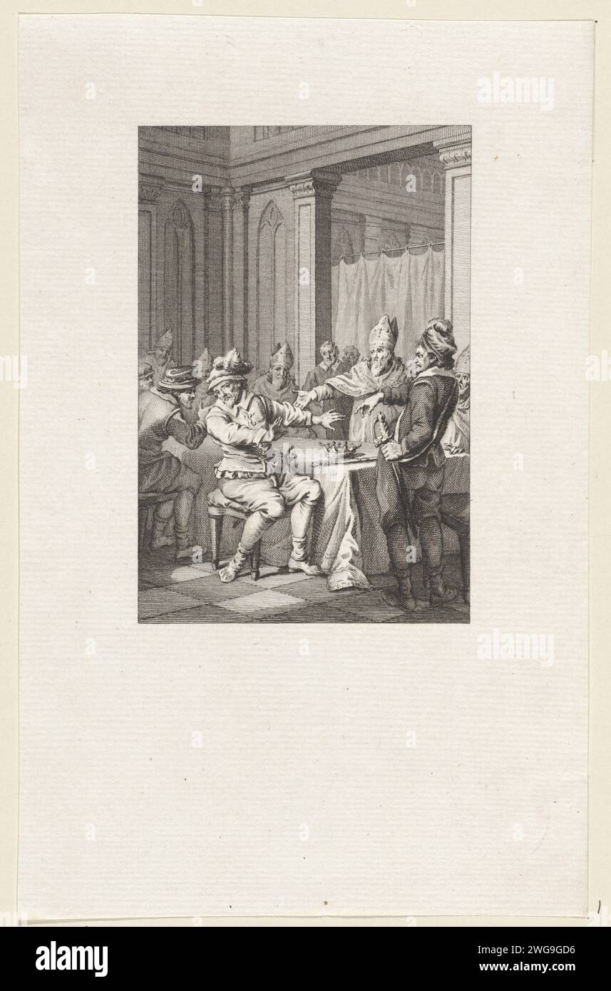 Wamba, king of the Visigoten, during a meeting of bischoppen and nobles ...