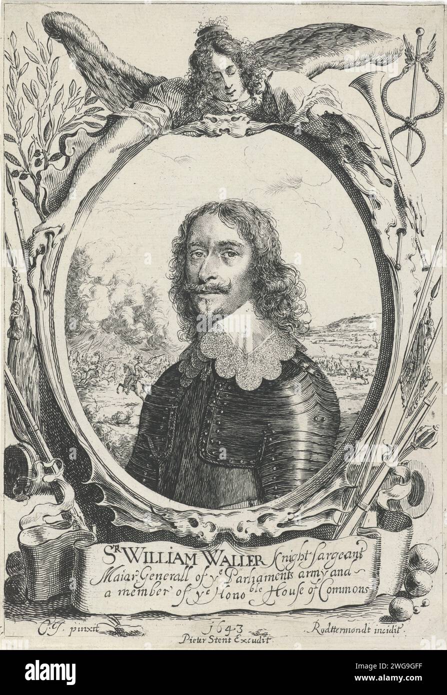 Portrait of Sir William Waller, Pieter ROTTERAMTE, After Cornelis ...