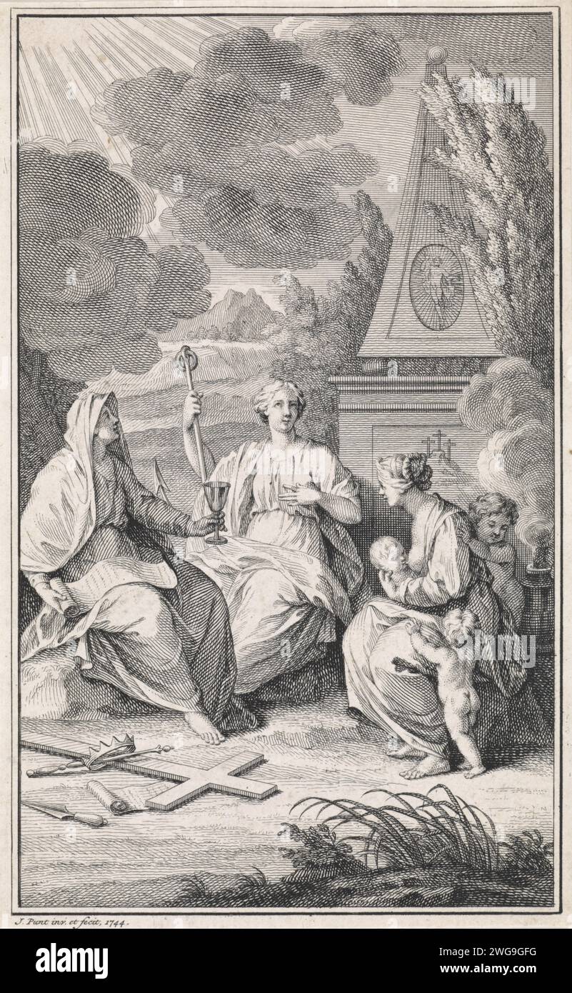 Allegorical representation with the three Divine Virtues, Jan Punt ...