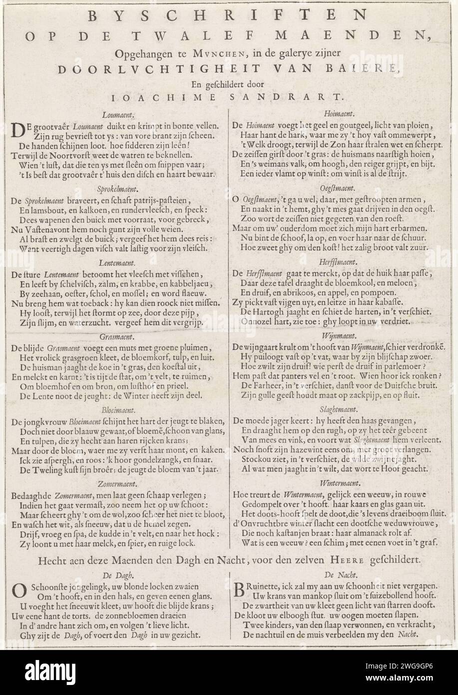 Poems by Joost van den Vondel in the paintings of the twelve months ...