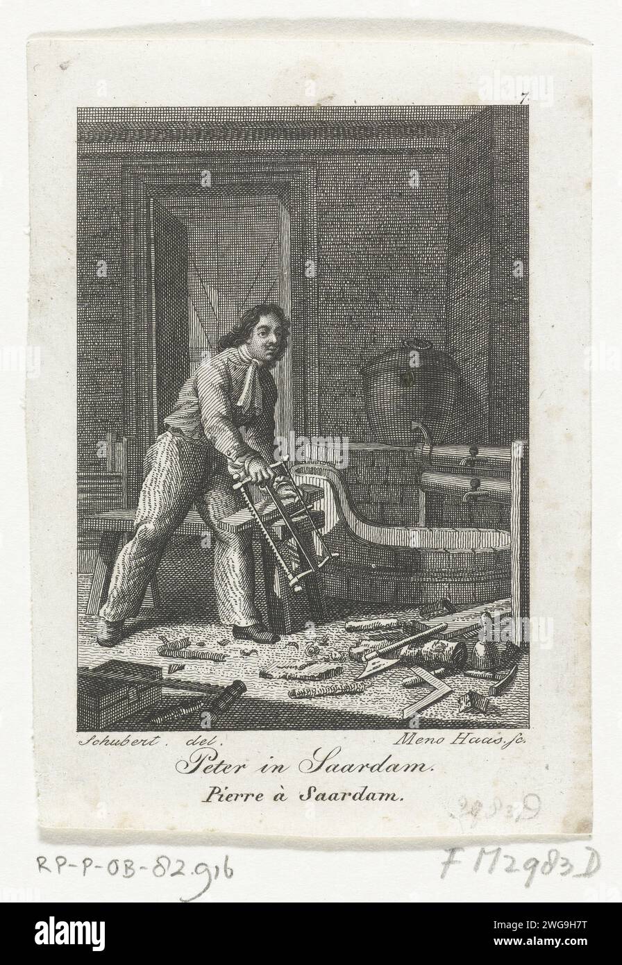 Tsar Peter de Grote in Zaandam, 1697, 1762 - 1833 print Tsar Peter the ...