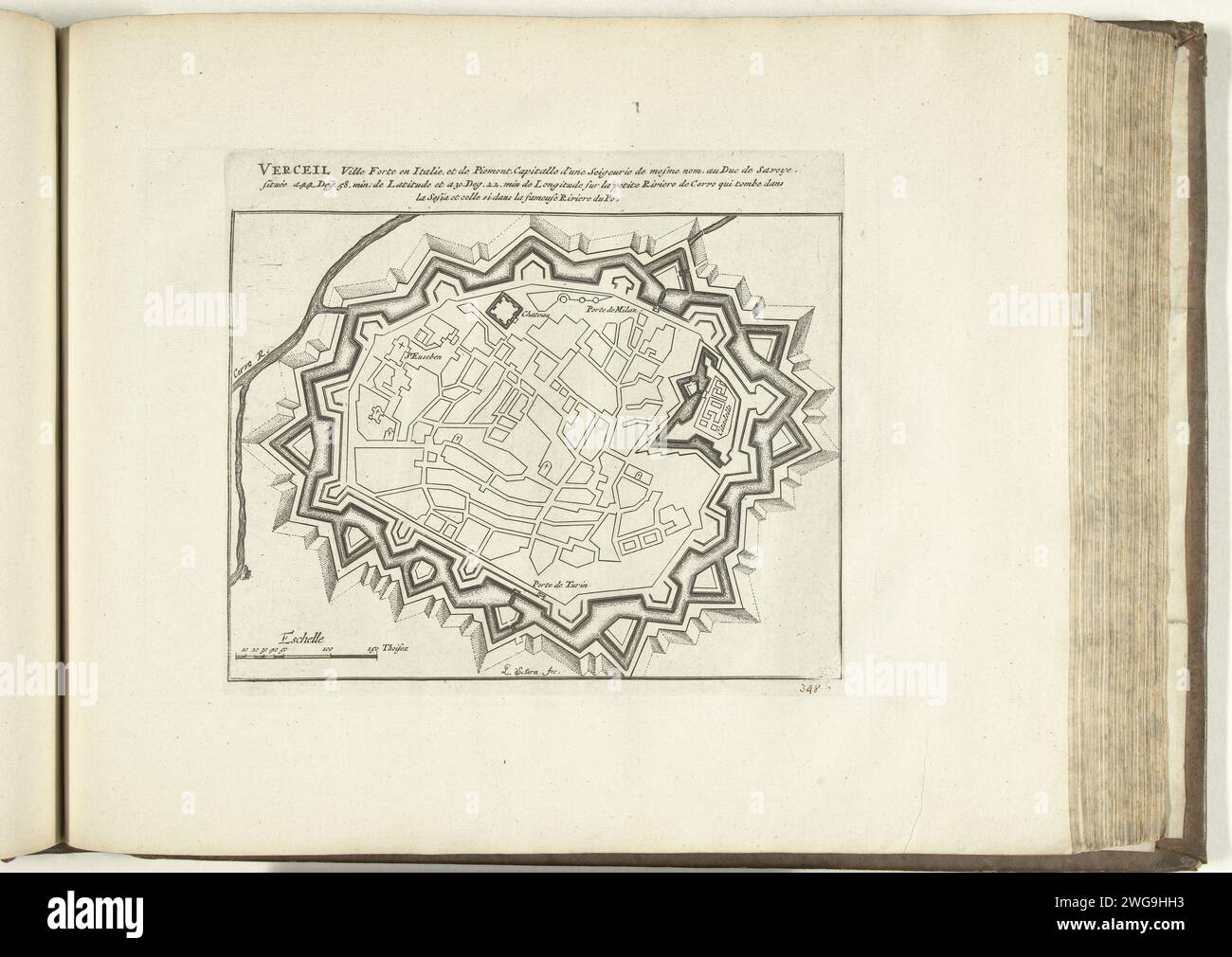 Map of VERCELLI, 1726, 1726 print Map of the reinforcements around the ...