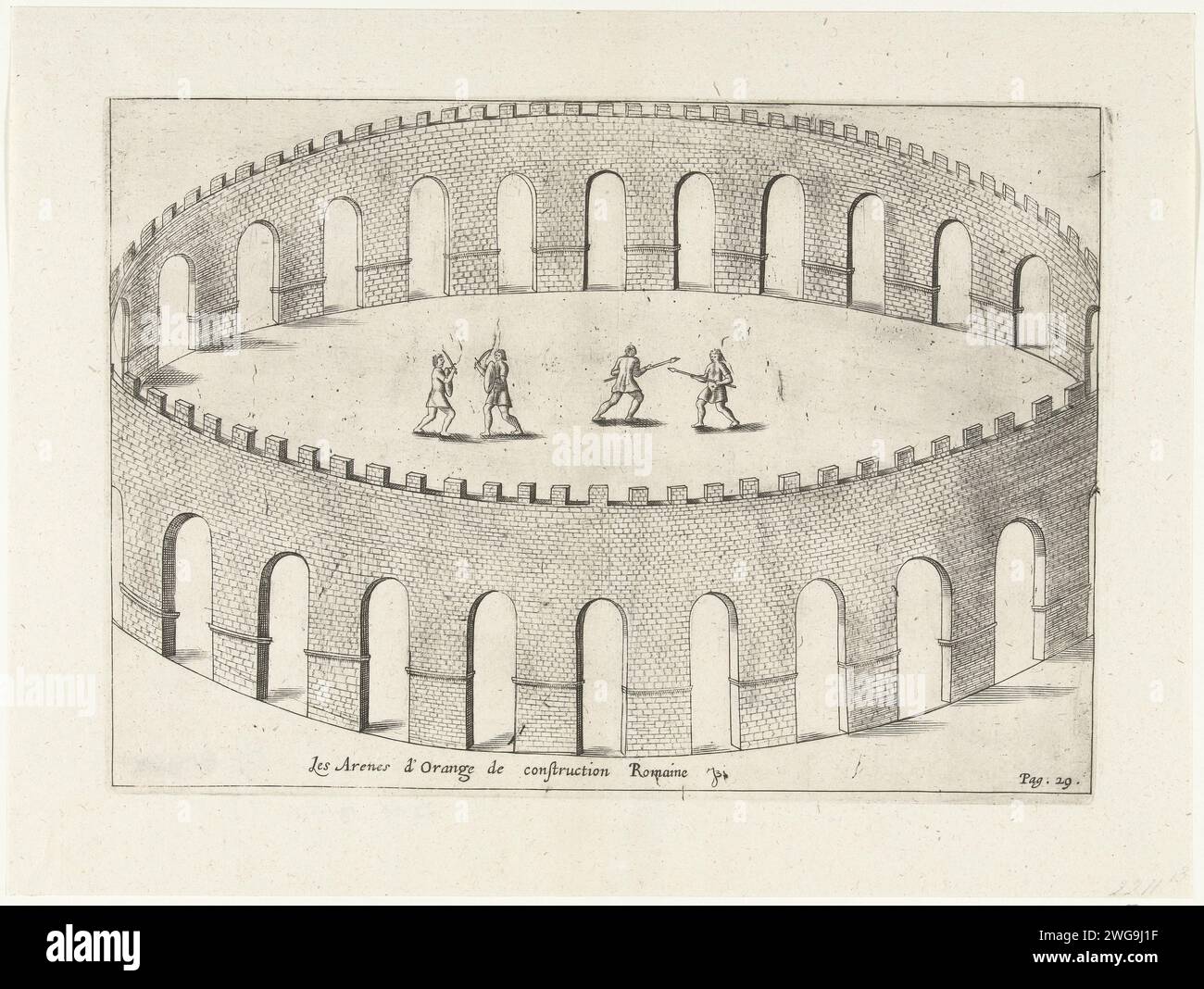 Reconstruction of the Roman Arena in Orange, 1639, 1637 - 1640 print ...