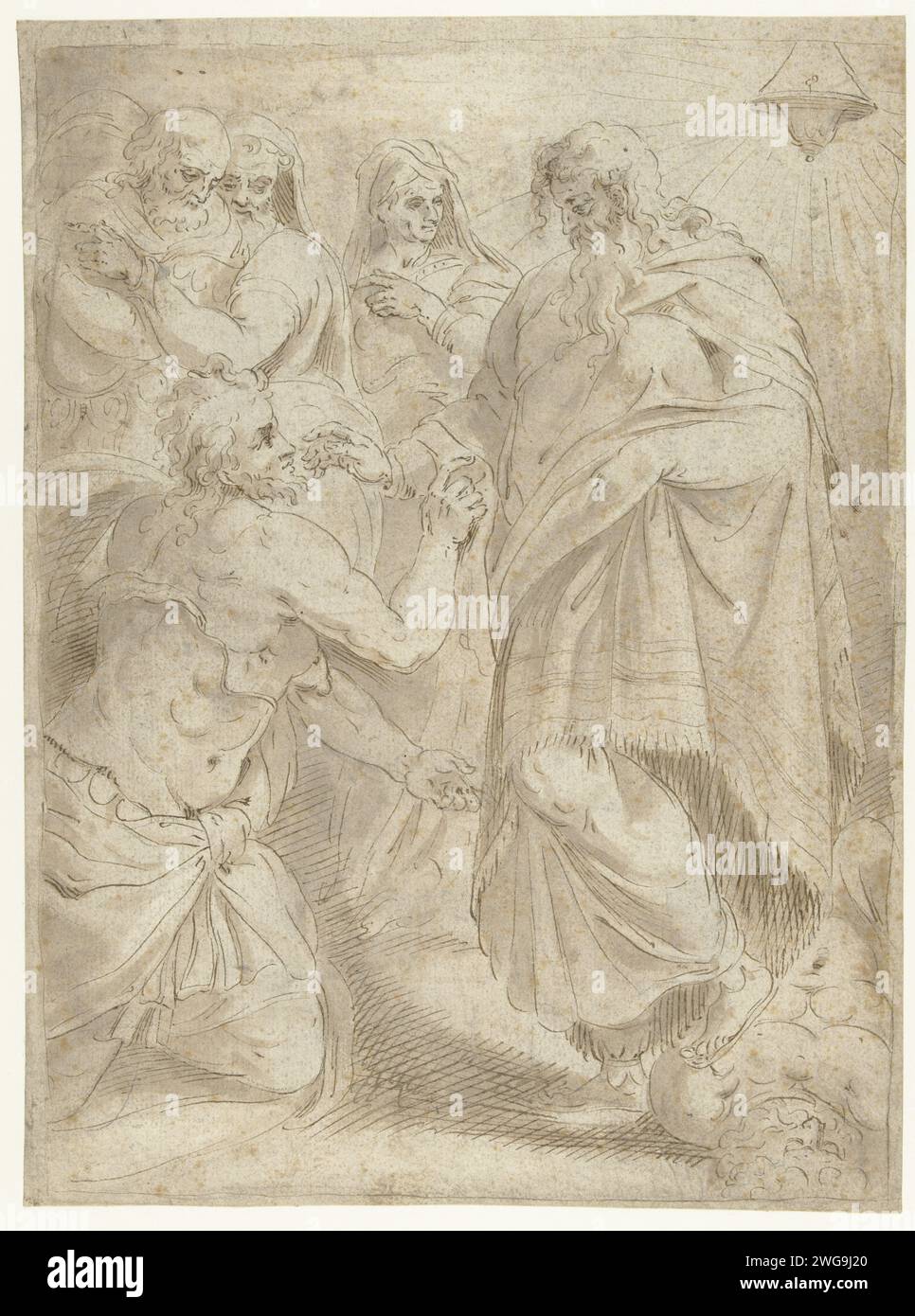 Saul en de witch van Endor, Anonymous, After Francesco Salviati, 1554 ...