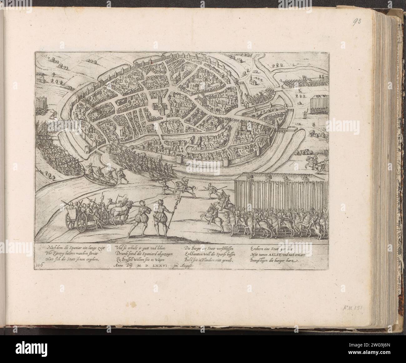 Intake of Aalst by the Spaniards, 1576, 1576 - c. 1579 print Muiting ...