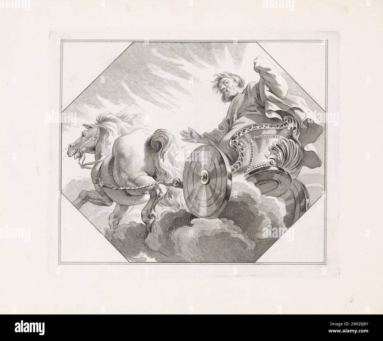 Ascension of Elia, Jan Punt, after Jacob de Wit, after Peter Paul ...