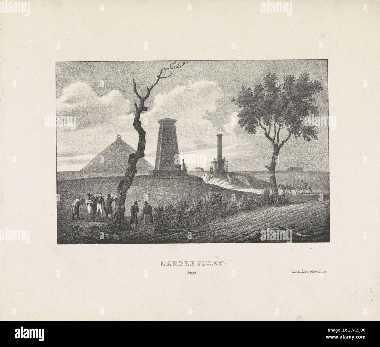 Boom van Picton, anonymous, 1820 - 1850 print View over the battlefield ...