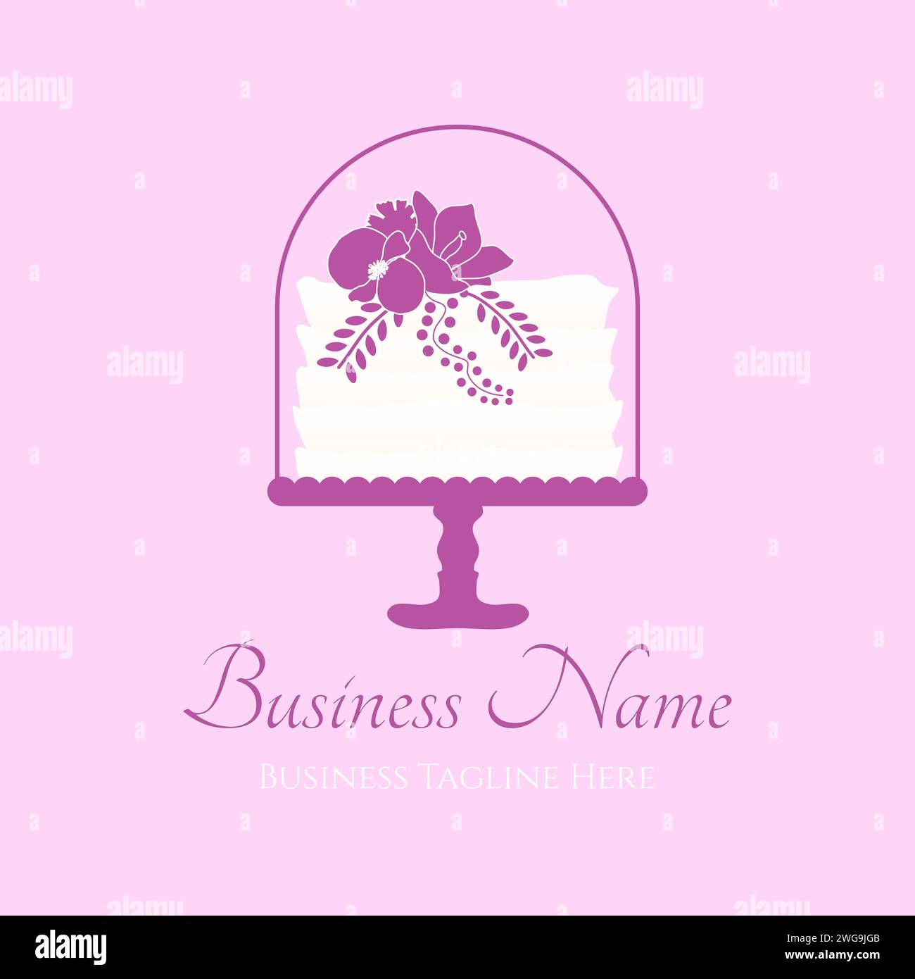 Pink Bakery Logo Design with a Cake Stock Vector Image & Art - Alamy