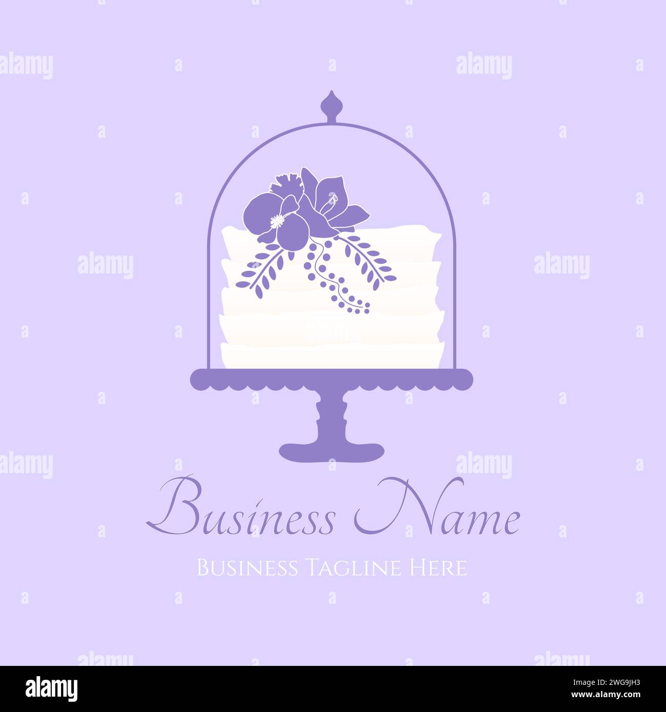 Purple Bakery Logo Design with a Cake Stock Vector Image & Art - Alamy