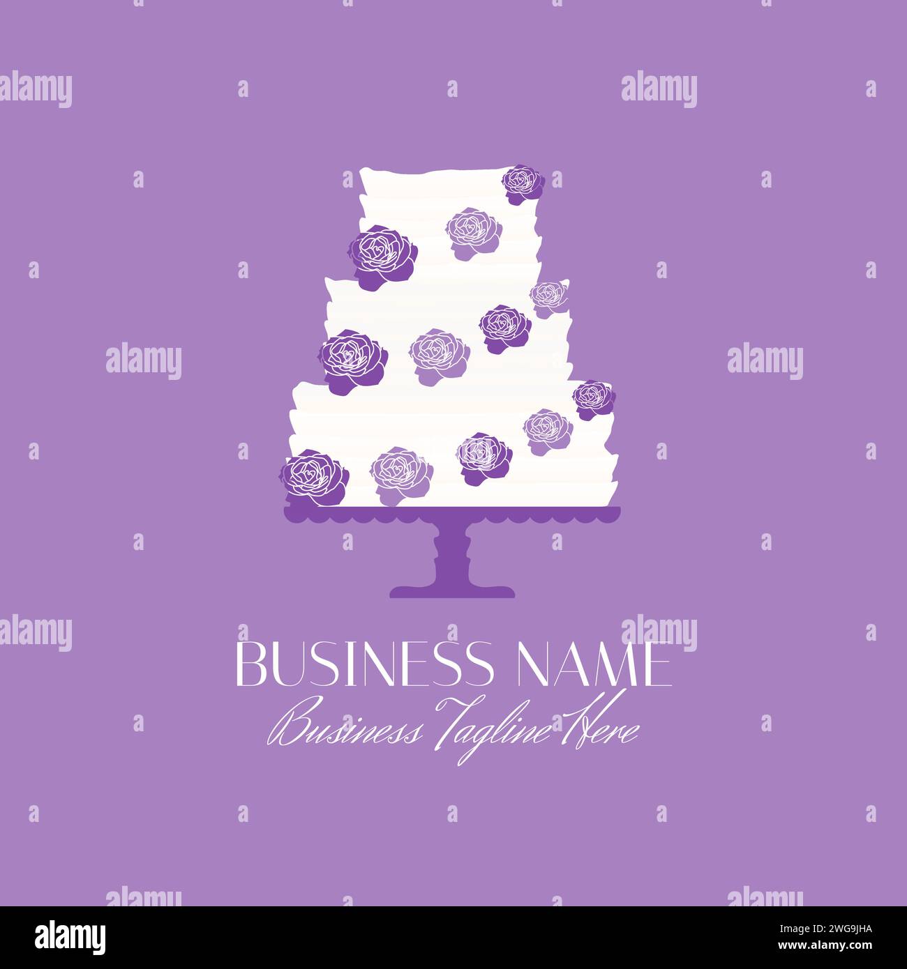 Purple Logo Design with a Cake Stock Vector Image & Art - Alamy