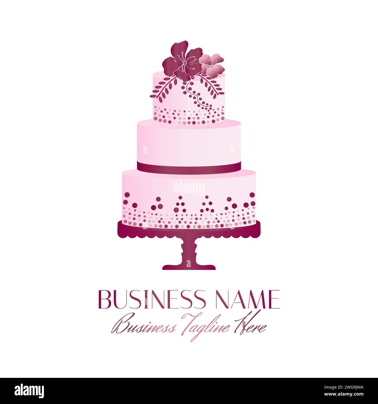 Pink Bakery Logo Design with a Cake Stock Vector Image & Art - Alamy