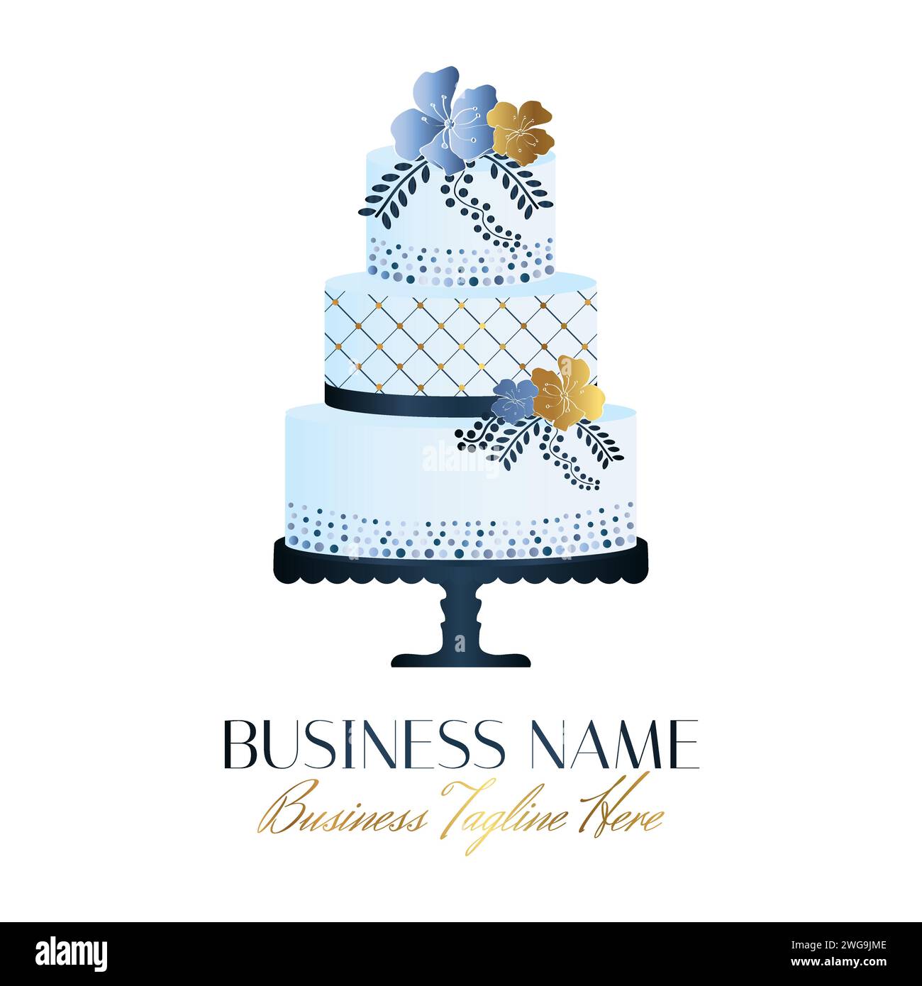 Blue Logo Design with a Cake Stock Vector Image & Art - Alamy