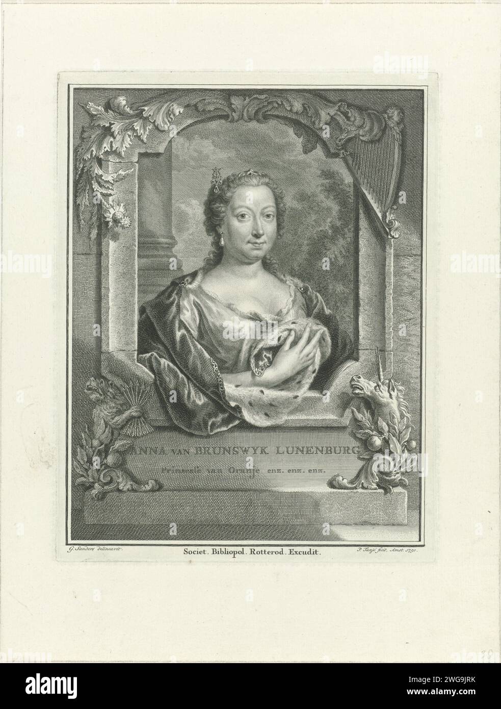 Portrait of Anna van Hannover, princess of Oranje-Nassau, Pieter Tanjé ...