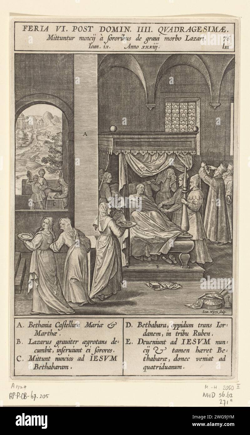 The sick Lazarus, Johannes Wierix, After Bernardino Passeri, 1593 print ...