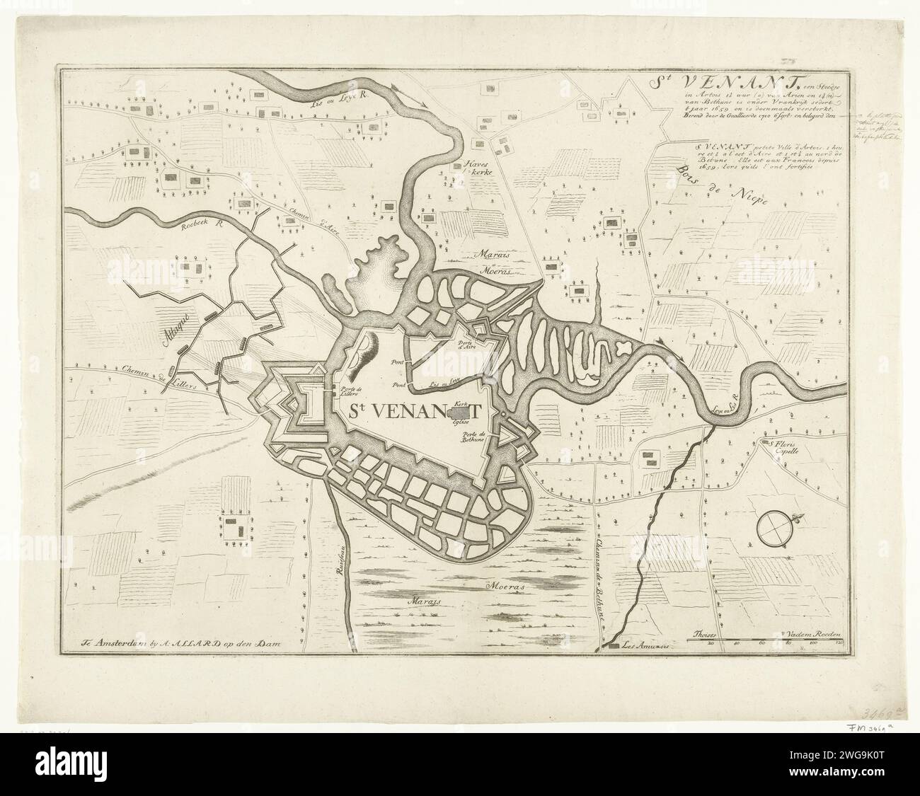Vesting map of Saint -Venant, 1710 - 1725 print Vesting map of Saint ...