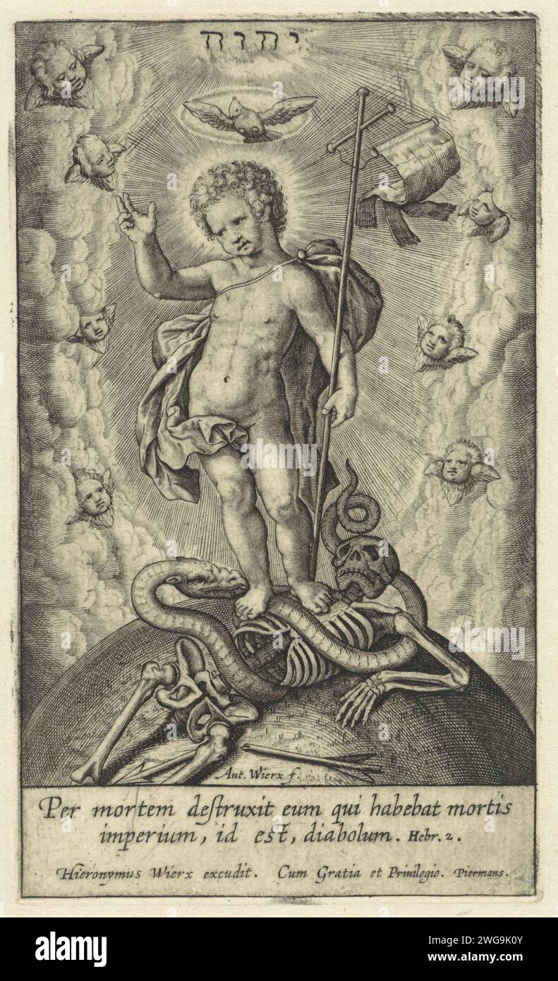 Christkind overcomes death and the devil, Antonie Wierix (III ...