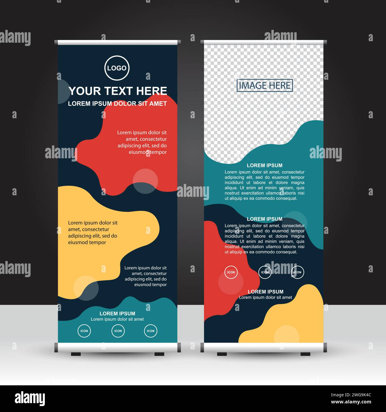 Dynamic abstract style Roll Up Banner template, standing banner ...